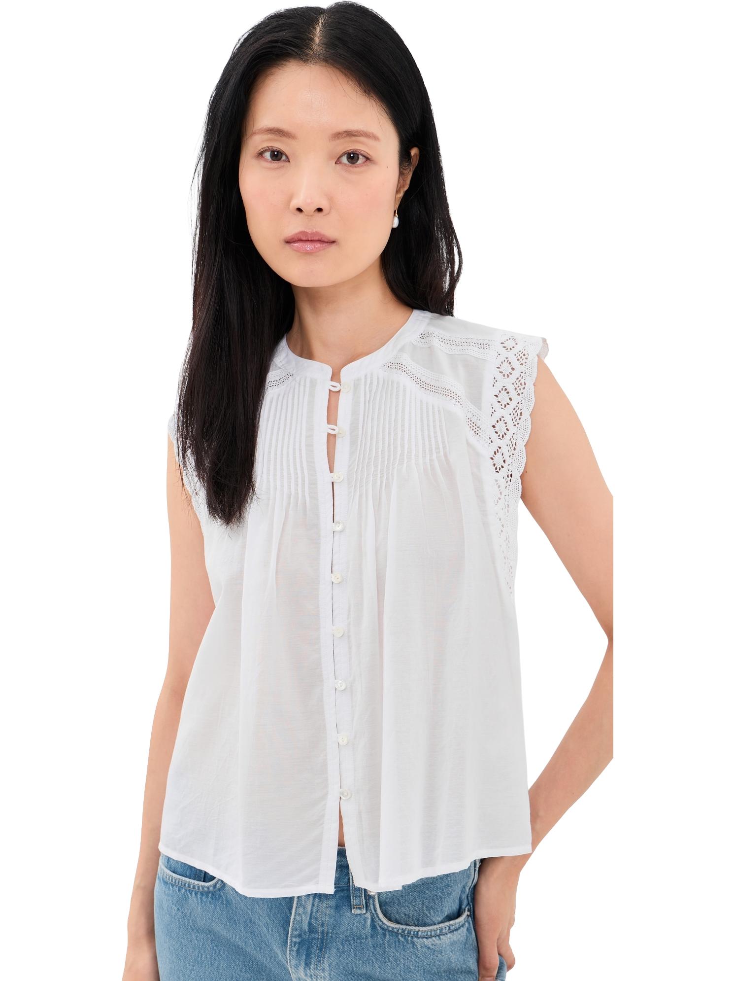 MADEWELL Madewell Lace-Trim Sleeveless Top
